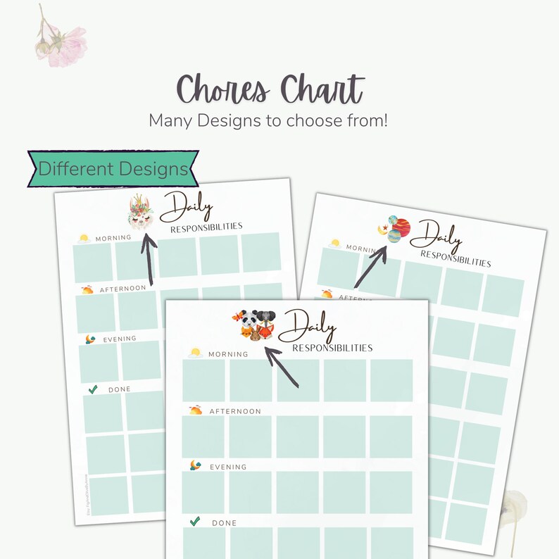 Kids Daily Responsibilities Chore Chart, Behavior Chart, Daily Task ...