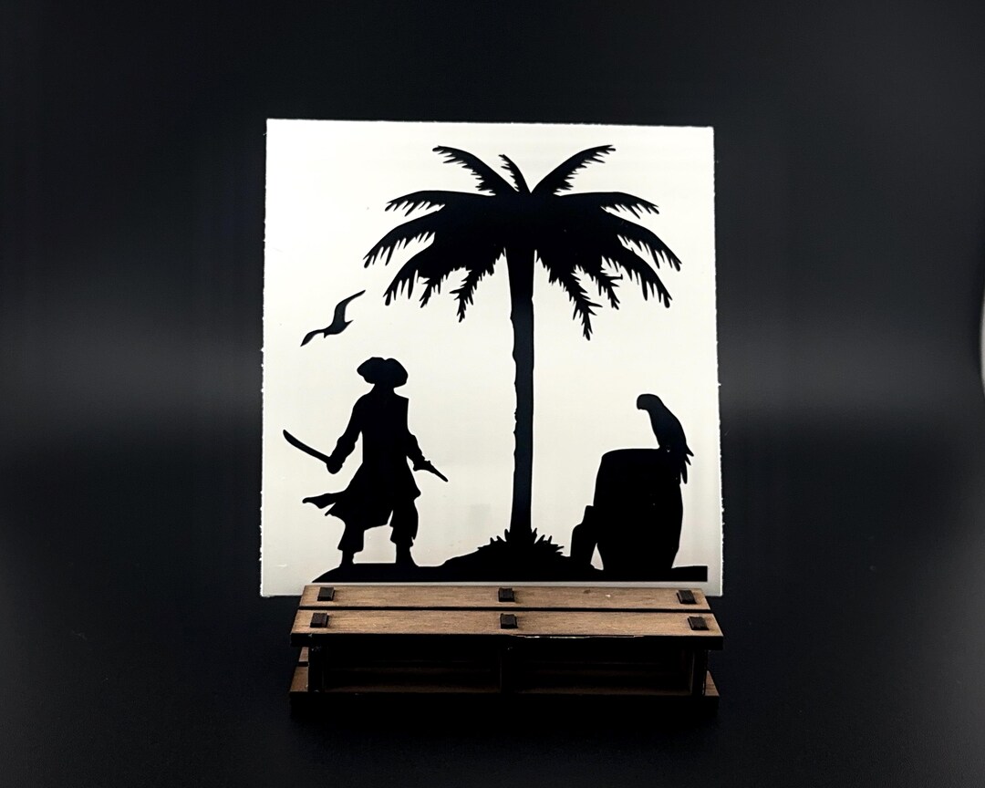 Pirate Palm Tree Vinyl Decal – Hidden Treasure Sticker, Coastal ...