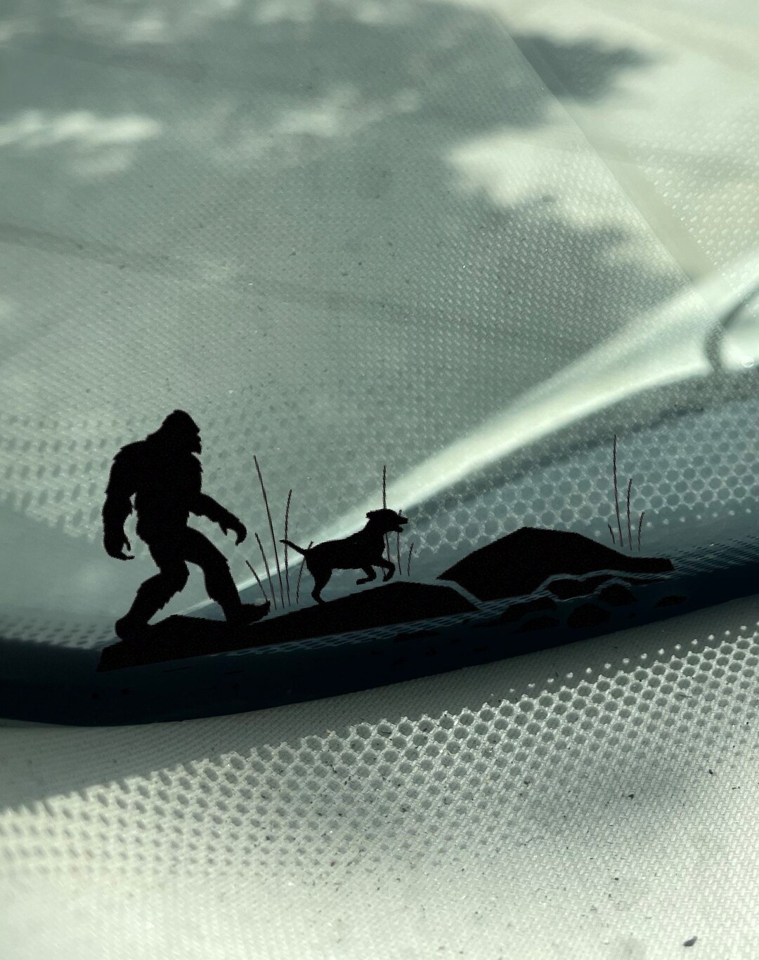 Bigfoot Dog Walking Decal – Sasquatch Car Sticker, Cryptid Vinyl ...