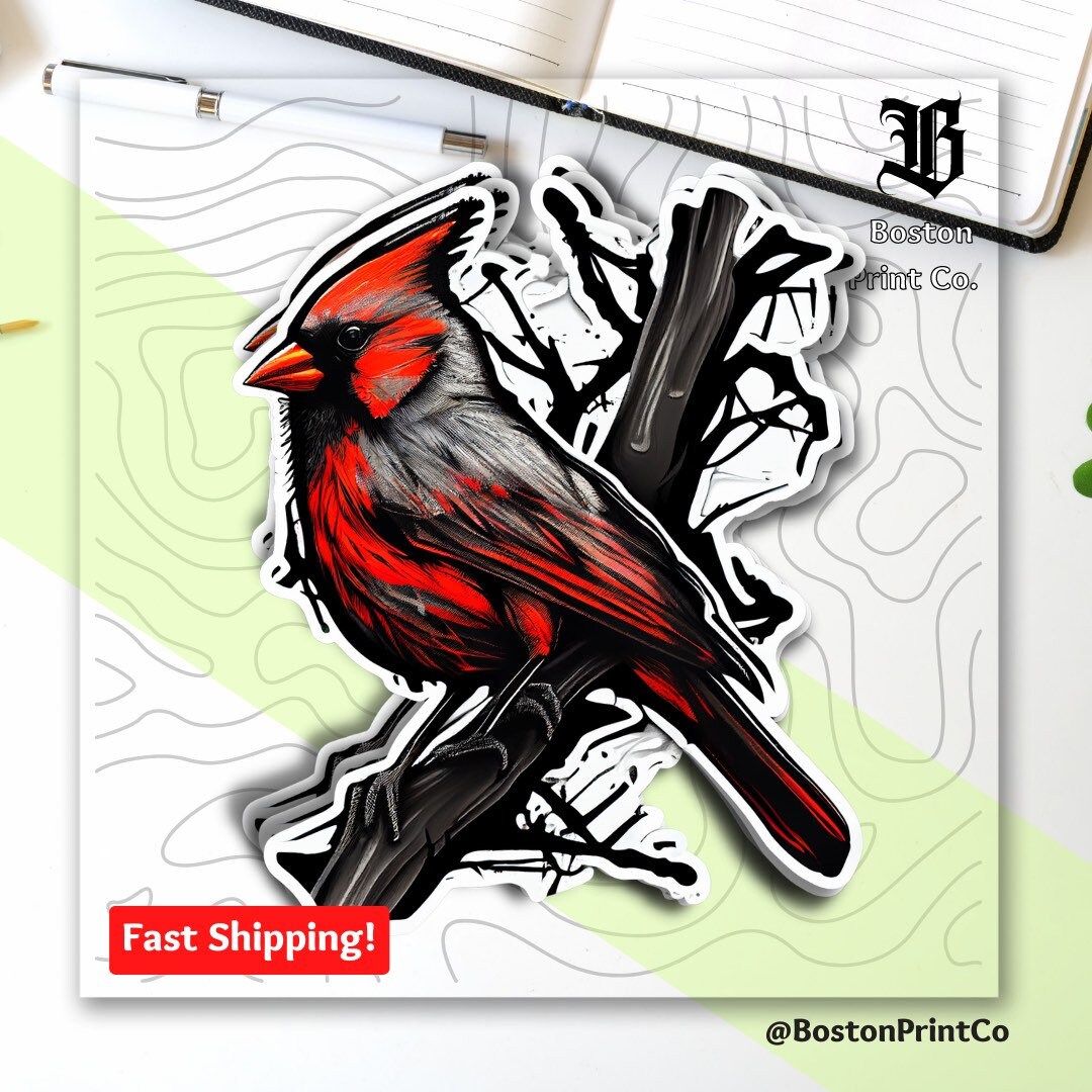 Red Cardinal Vinyl Decal Sticker Premium Vinyl Sticker for - Etsy