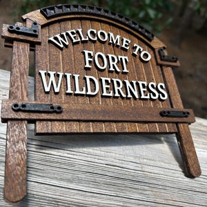 Handcrafted Wooden ‘welcome to Fort Wilderness’ Sign – Rustic Fort ...