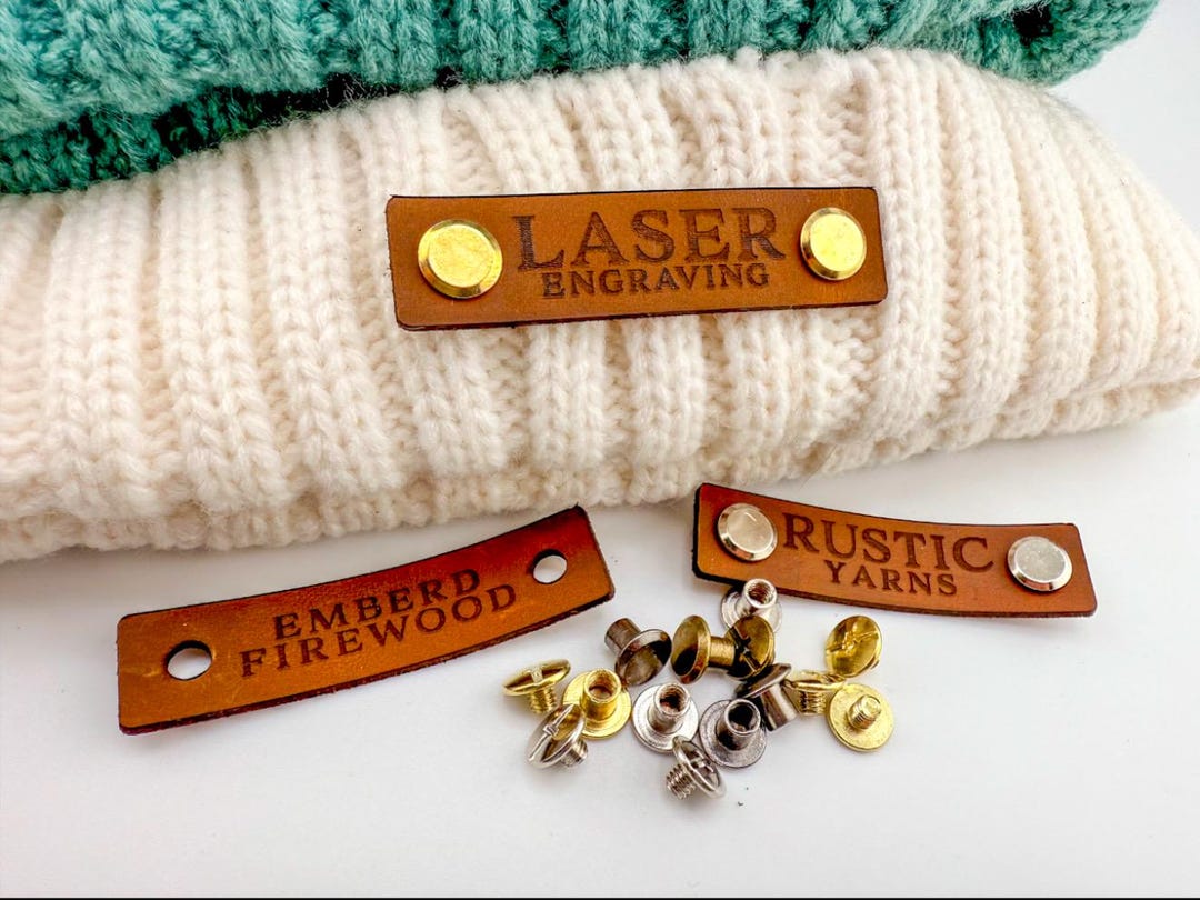 Customized No Sew Genuine Leather Tags for Beanies, Hats, Handmade ...