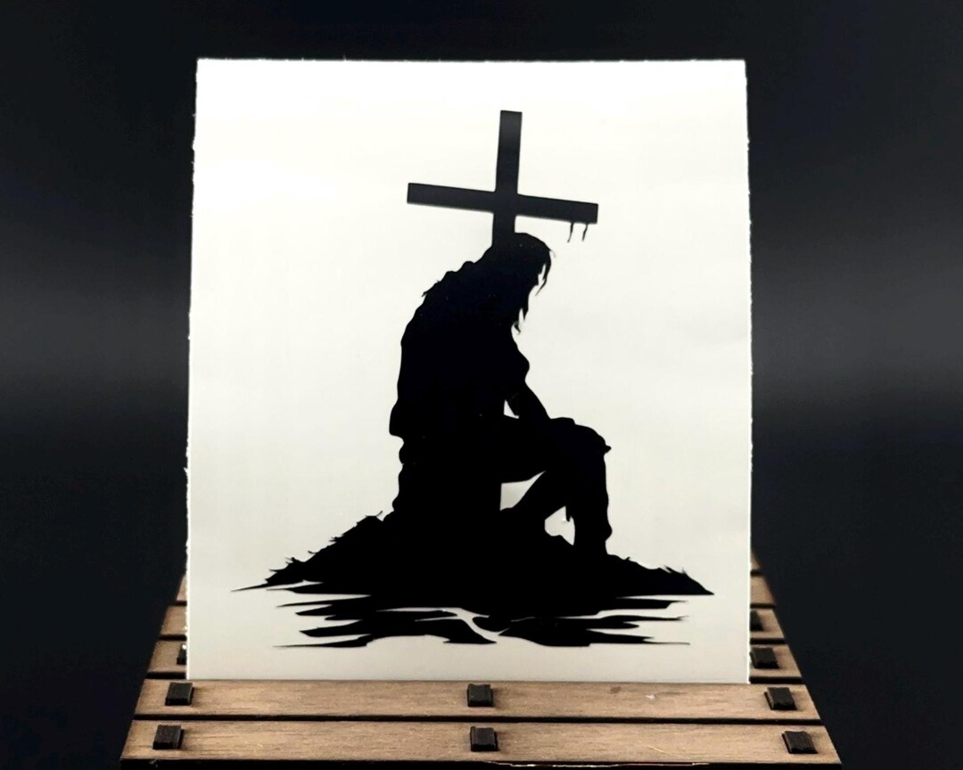 Jesus Cross Decal – Christian Vinyl Sticker for Car Window, Bible ...