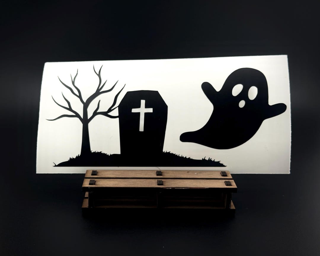 Ghost & Tombstone Car Decal – Spooky Halloween Vinyl Sticker for ...