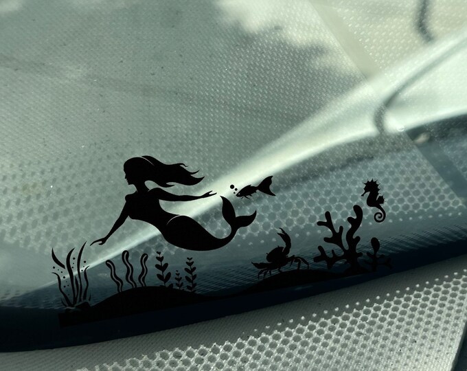 Clam Shell Decal, Seashell Decals, Mermaid Crown Decal, Seashell With ...
