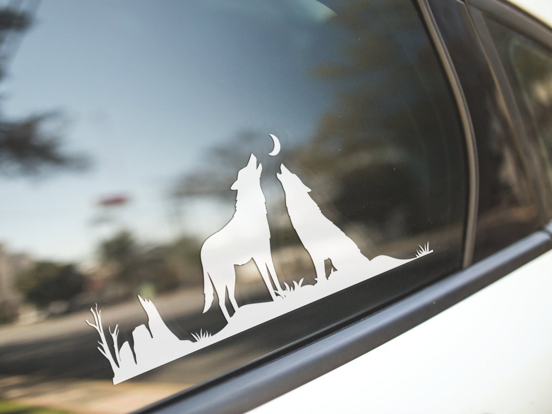Howling Wolves Moon Car Decal: Vinyl Decal - Etsy