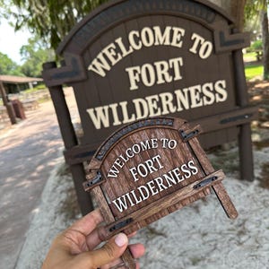 Handcrafted Wooden ‘welcome to Fort Wilderness’ Sign – Rustic Fort ...