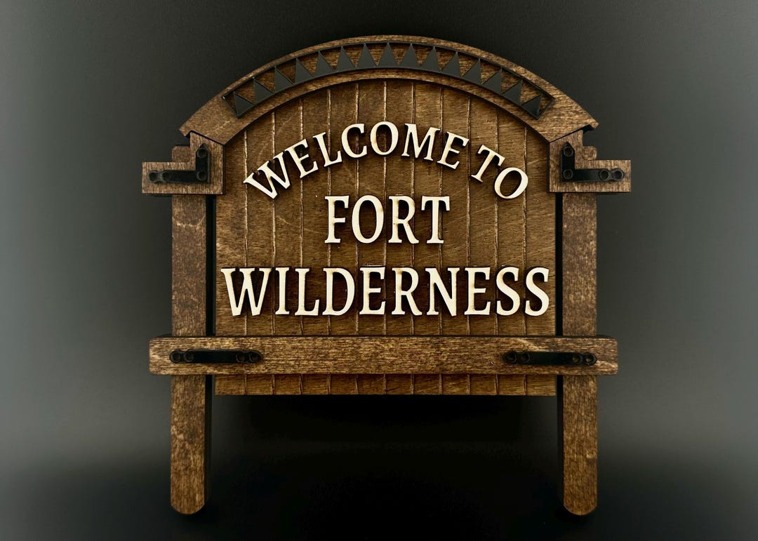 Handcrafted Wooden ‘welcome to Fort Wilderness’ Sign – Rustic Fort ...