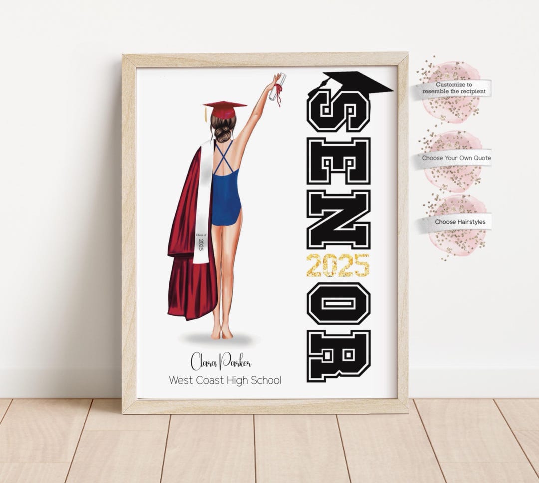 Personalized Senior Swimmer Graduation Print, Swim Team Senior, Diving ...