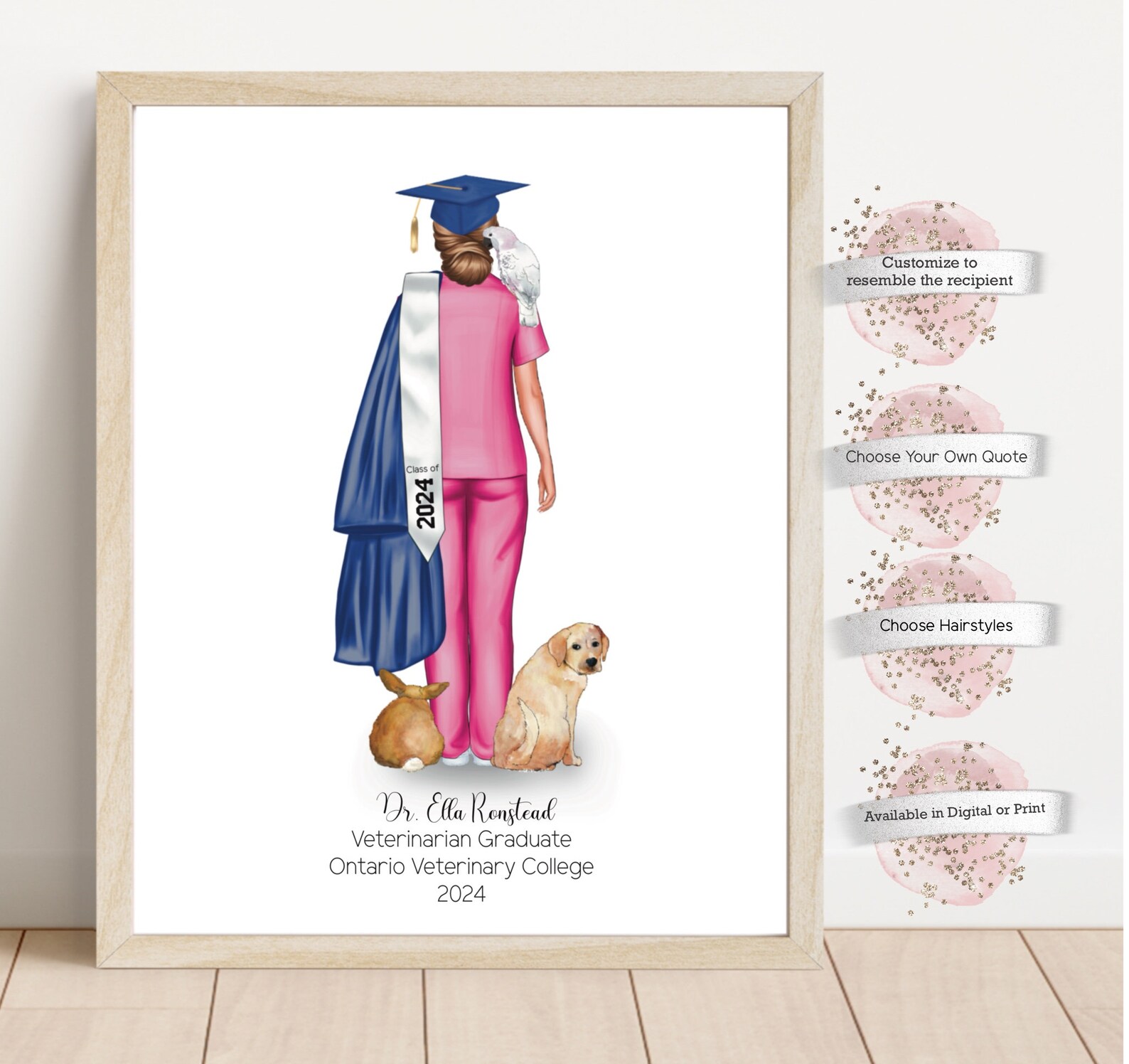 Personalized Veterinarian Poster, Graduation, Gift for Vet Assistant ...