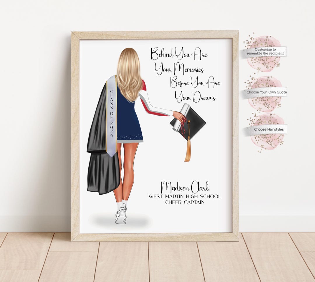 Personalized Cheerleader Print, Cheer Gift, High School Cheerleader ...