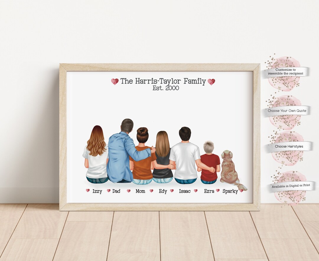 Personalized Family Portrait, New Home Gift, House Warming Gift for ...
