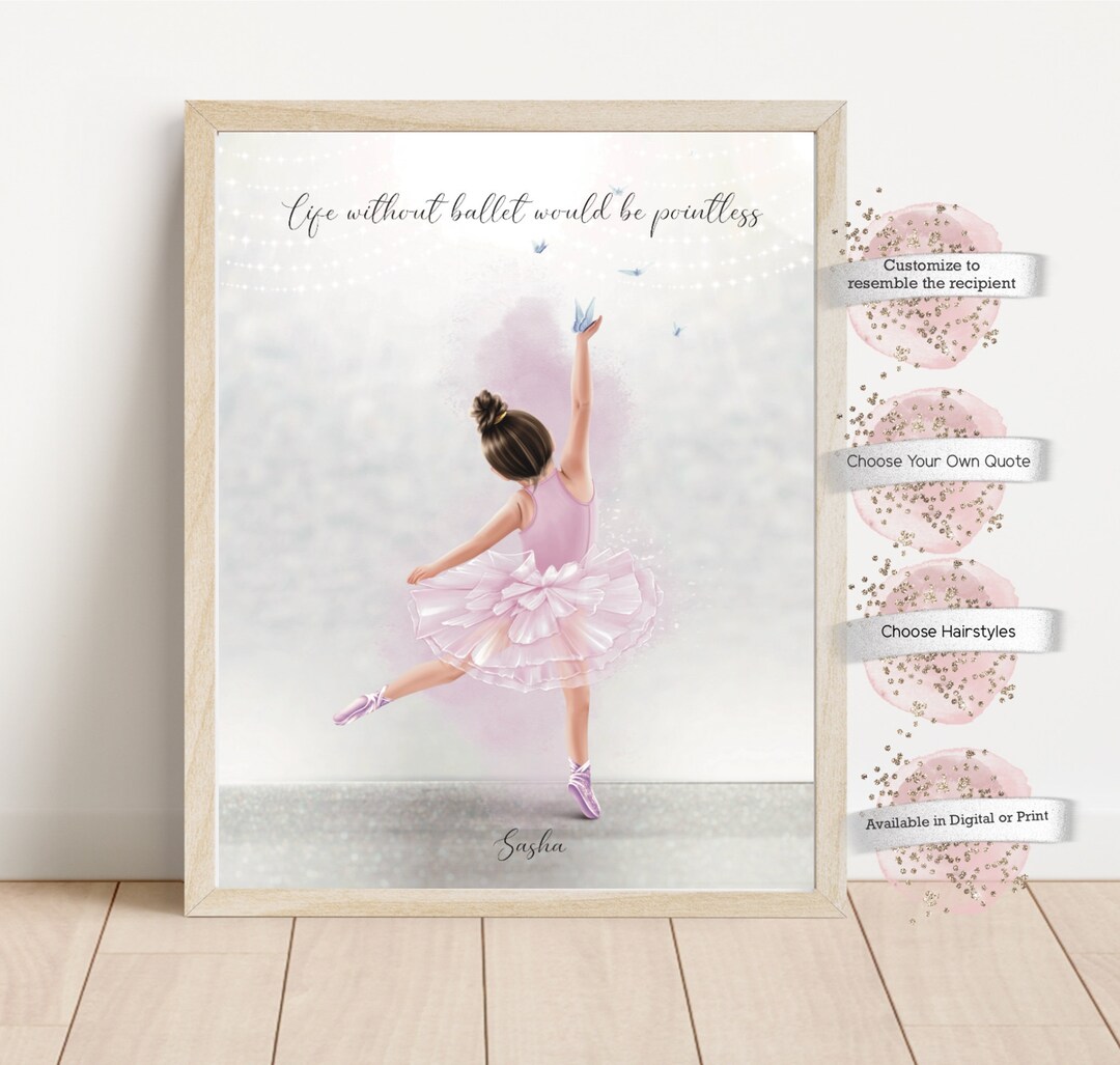 Customized Child Ballet Dancer, Personalized Ballet Print, Dancer ...