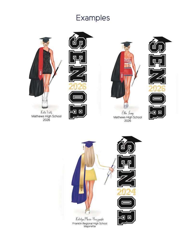 Personalized 2026 Senior Graduation Majorette Print, Custom Senior ...