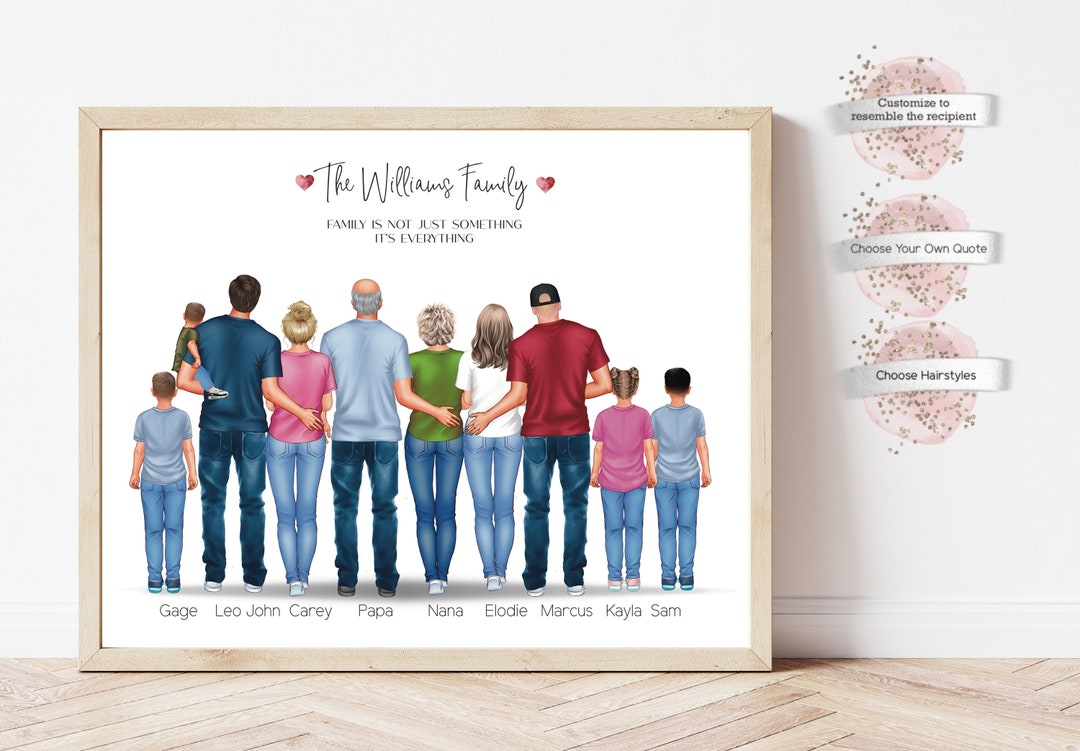 Personalized Family Print, Family Portrait, New Home Gift, Christmas ...