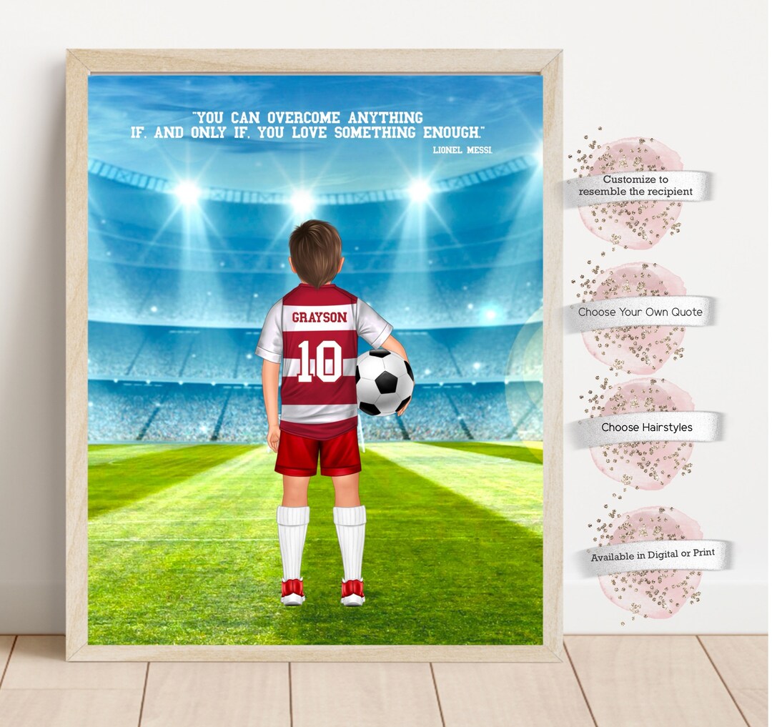 Personalized Children’s Soccer Print, Soccer Player Print,birthday Gift ...