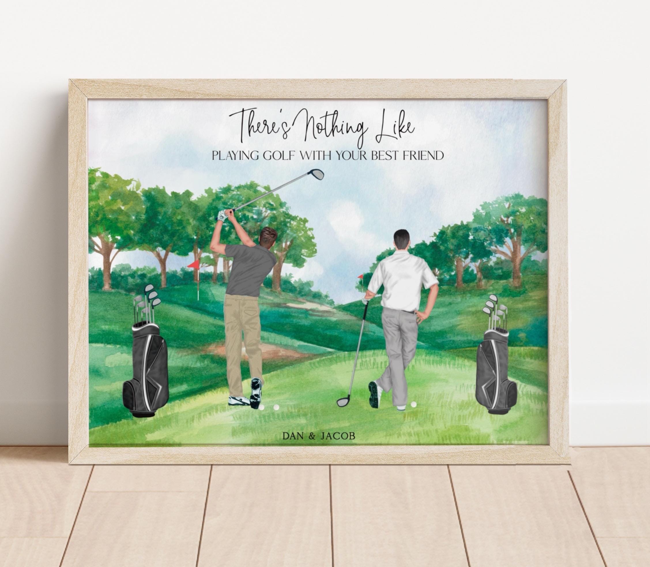 Personalized Golf Friends Print, Custom Golfing Illustration, Golfing ...