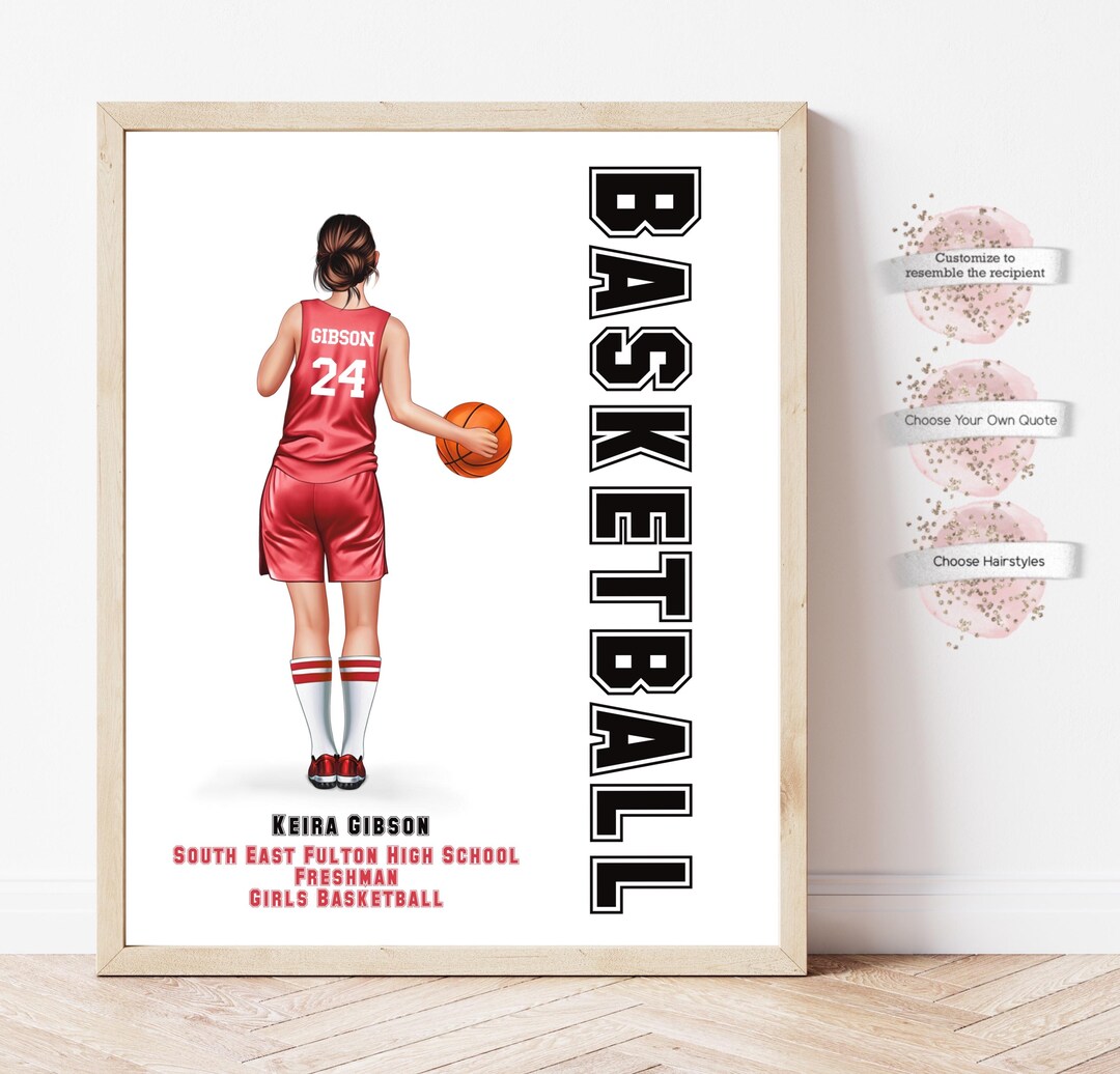 Personalized Girls Basketball Print, Women’s Basketball , Sports ...