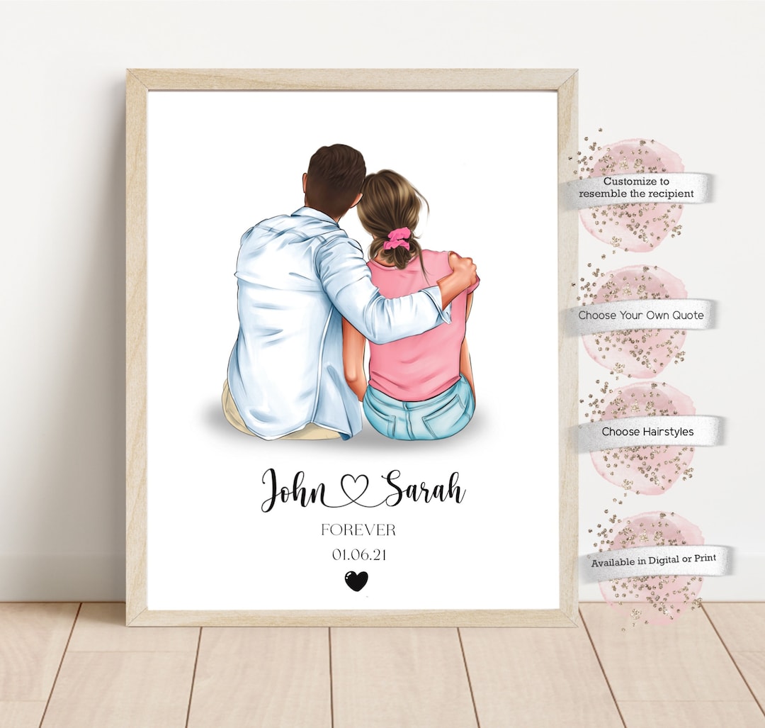 Personalized Couple Portrait , Better Together Couple Poster ...