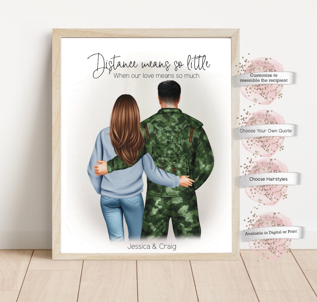 Personalized Military Couple Print, Personalized Gift for Soldier, Gift ...