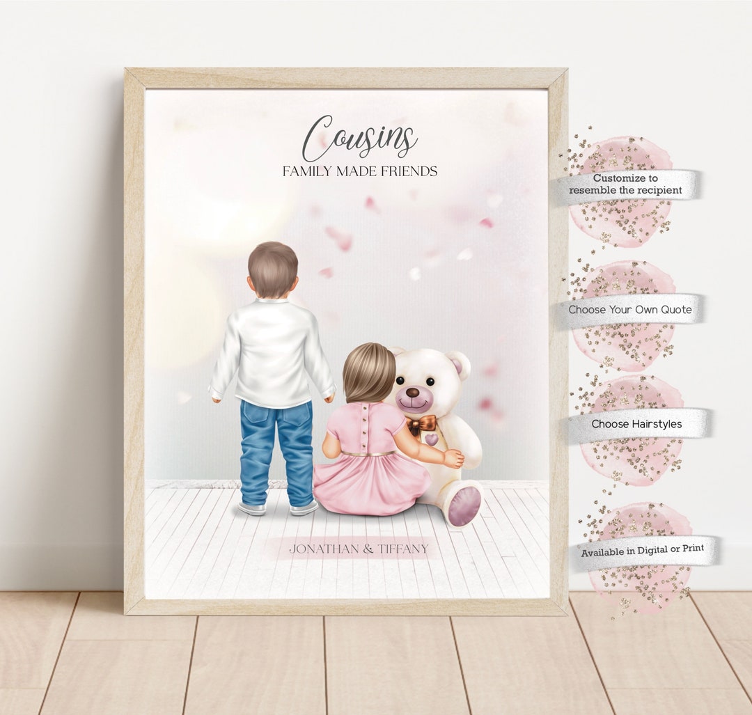 Personalized Toddler Cousins Print, Gift for Cousins, Gift for Siblings ...