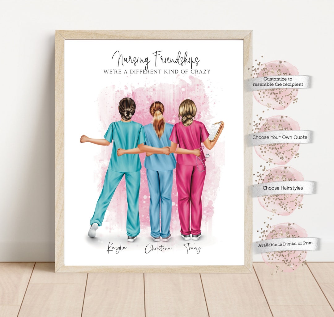 Personalized Nurse Poster Gift, Gift for Nurse Friends, Gift for Nurses ...