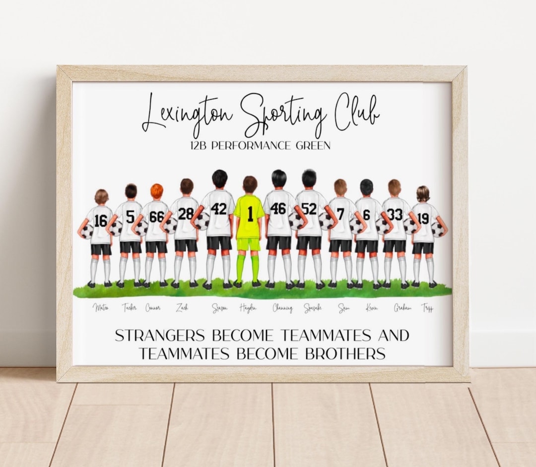 Personalized Soccer Team Print, Custom Uniform’s Included , Gift for ...