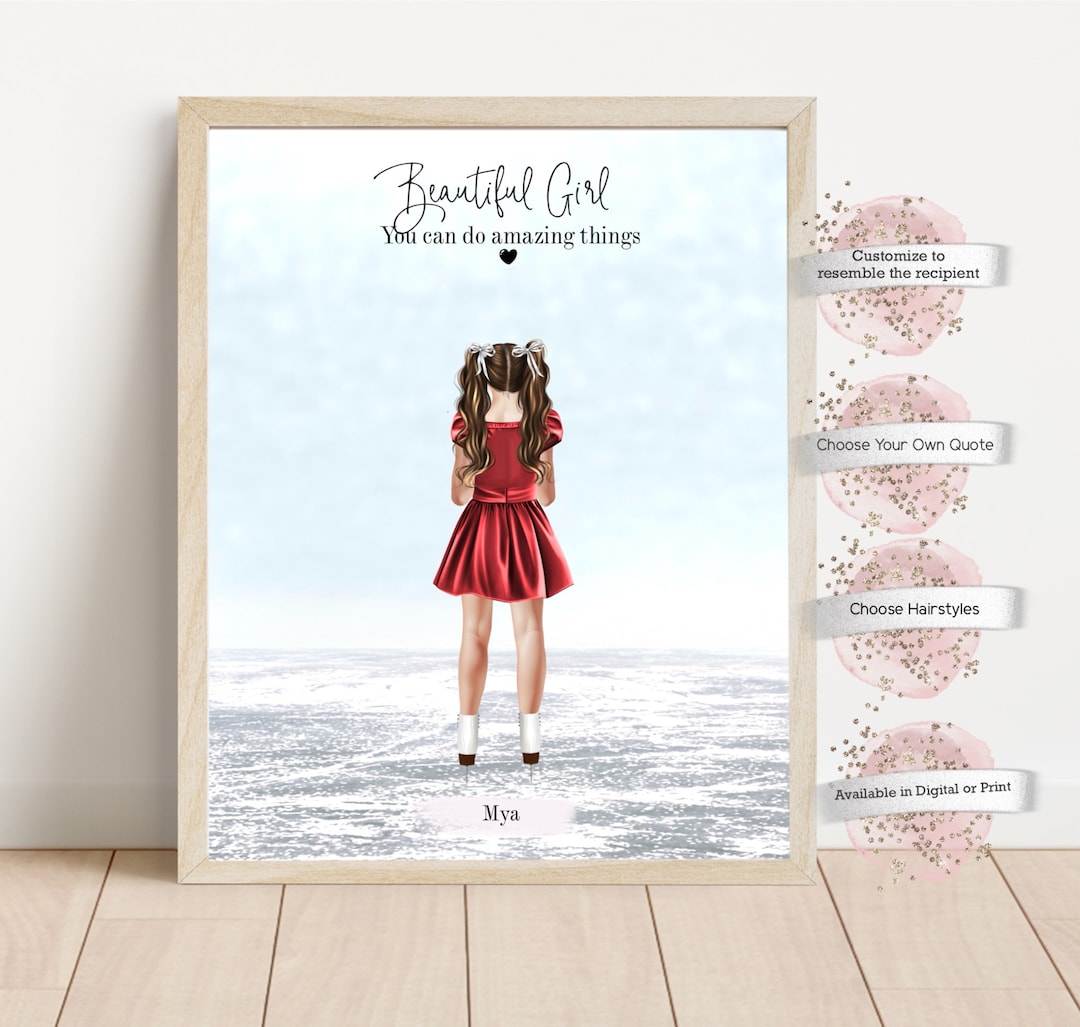 Personalized Figure Skater Print, Ice Skating, Custom Skater Print ...