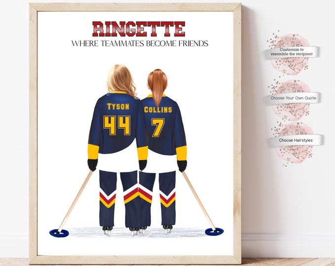 Ringette Player Girl Quote Watercolor Print Ringuette Female Woman Mom ...