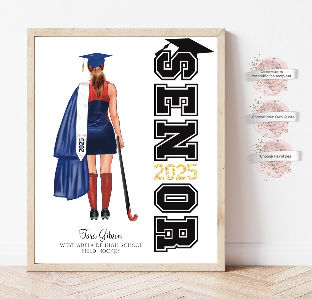 Personalized Field Hockey Graduation Print for Her, Field Hockey ...