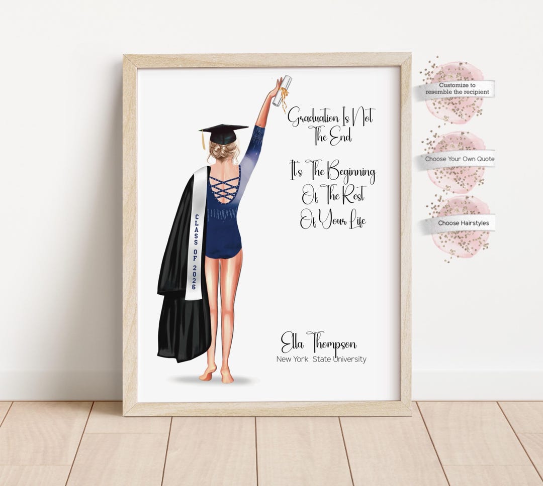 Personalized Gymnastics 2026 Senior Graduation Print, Custom Leotard ...