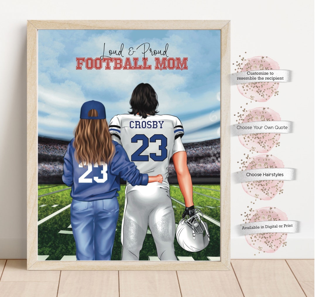 Personalized Football Mom Print, Mothers Day Gift for Football Mom ...