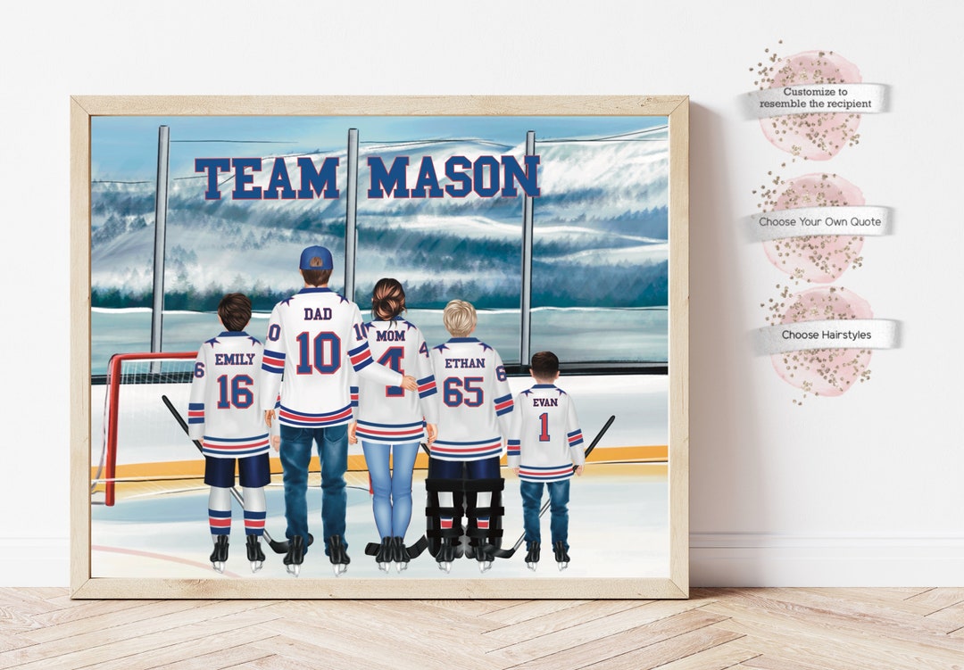 Personalized Hockey Print, Custom Hockey Family, Hockey Mom, Hockey Dad ...
