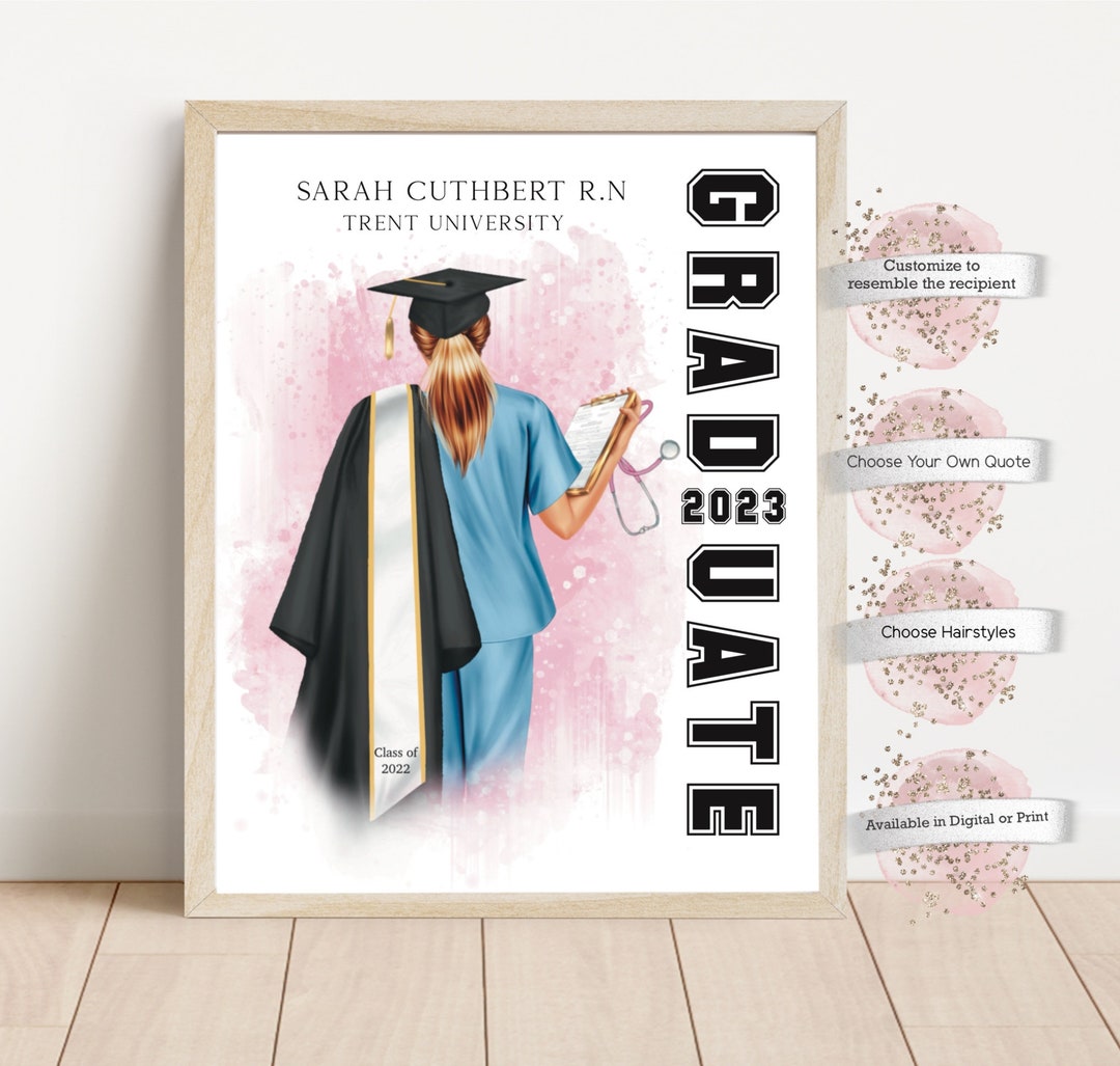 Personalized Nurse Graduation Poster, RN, PSW, RNA Graduation Gift ...