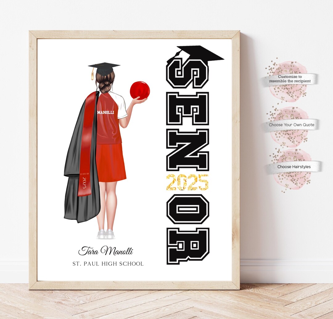 Personalized Bowling Graduation Print, Bowling Graduate, Sports ...