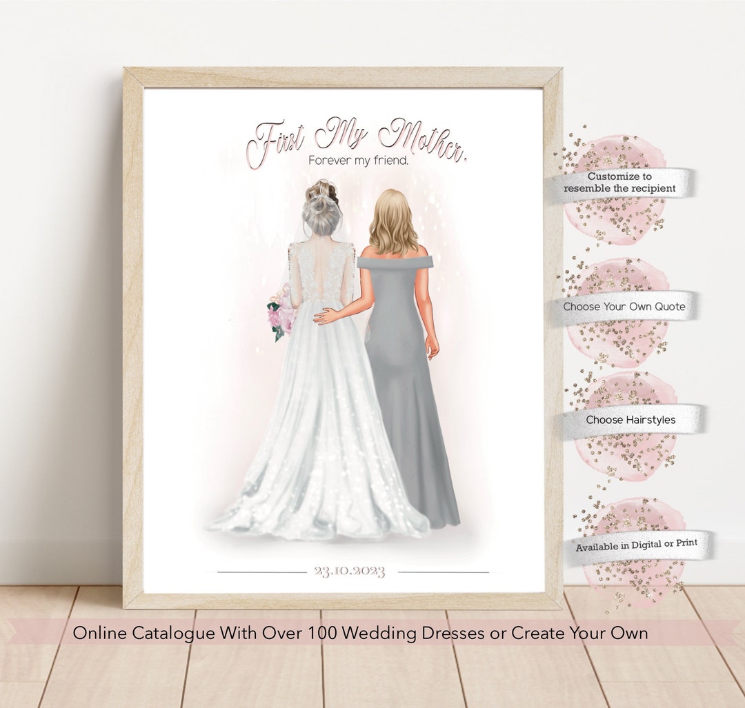 Personalized Mother of the Bride Wedding Portrait, Wedding Gift ...