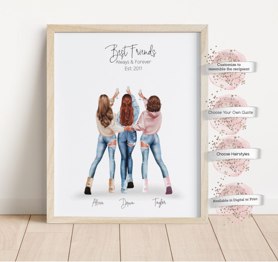 Personalized Best Friend Poster, Personalized Best Friends Print ...