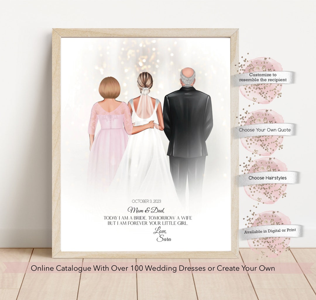 Personalized Parents of the Bride Print, Gift From Bride on Wedding Day ...