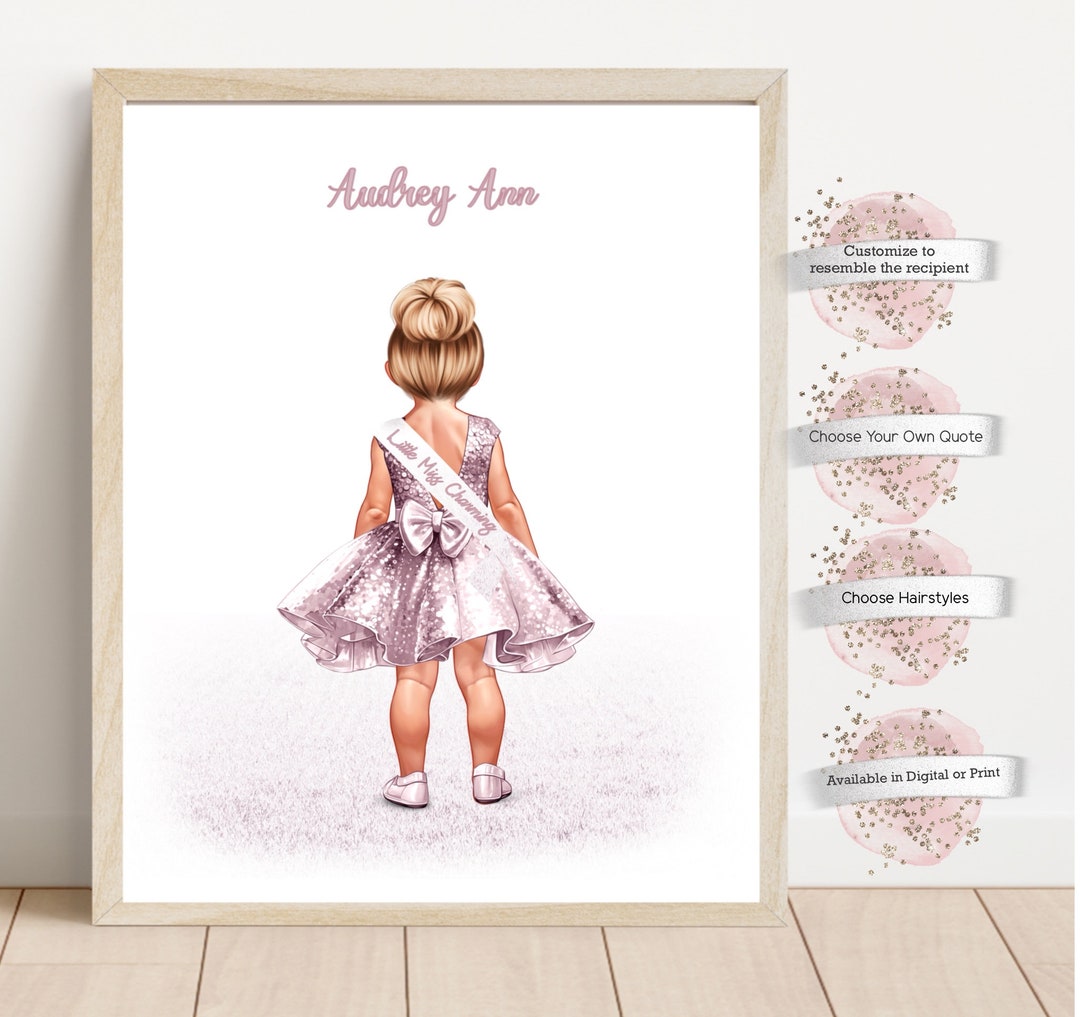 Personalized Children Pageant Print, Personalized Little Girl Pageant ...