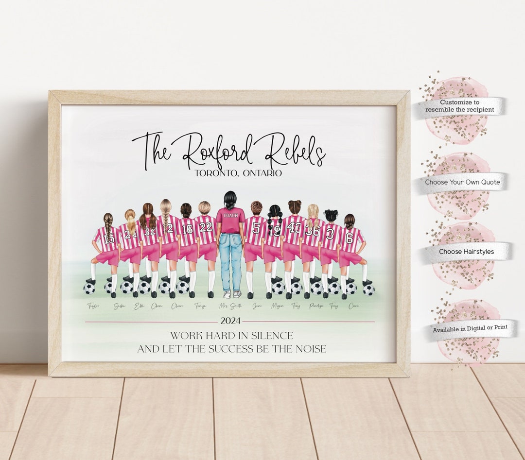 Personalized Soccer Team, Sports Gift, Gift for Her, Soccer Player ...