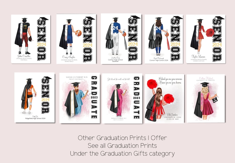Personalized 2026 Senior Basketball Graduation Print, Custom Uniform ...