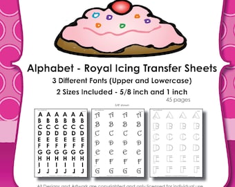 13 Alphabet Royal Icing Transfer Sheets - Etsy