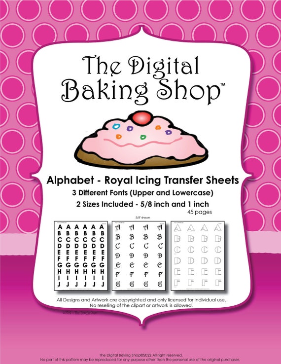 Alphabet Digital Royal Icing Transfer Sheets - Etsy