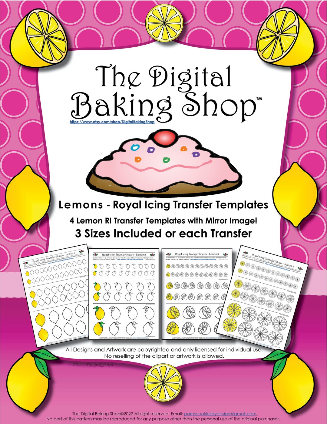 Lemons - Royal Icing Transfer Templates for Cookies or Decorating Your ...