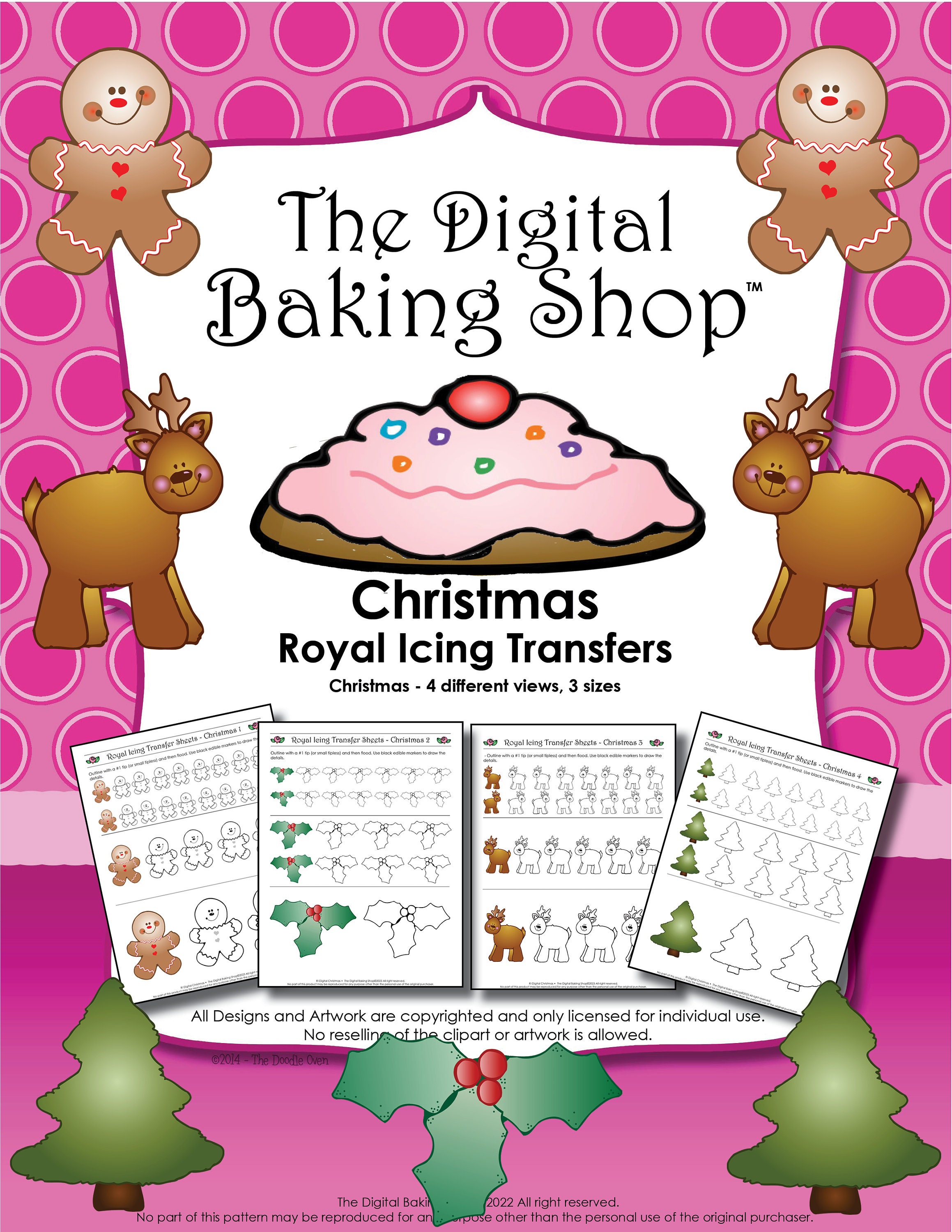 Christmas - Royal Icing Transfer Templates for Cookie and Baking ...
