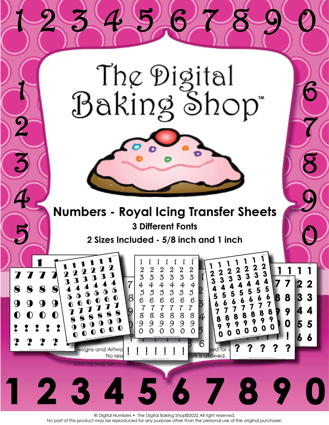 Numbers - Digital Royal Icing Transfer Packet for Decorating - Etsy