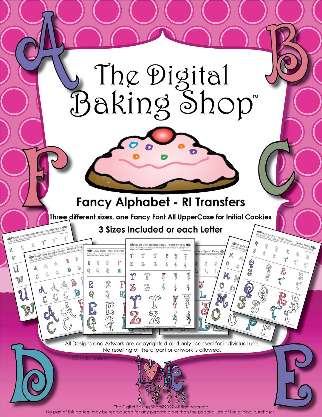 Alphabet Uppercase Fancy Initial Alphabet for Royal Icing Transfers - Etsy
