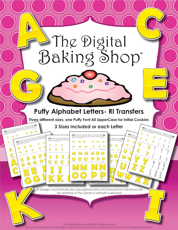 Puffy Uppercase Alphabet for Royal Icing Transfers | Etsy