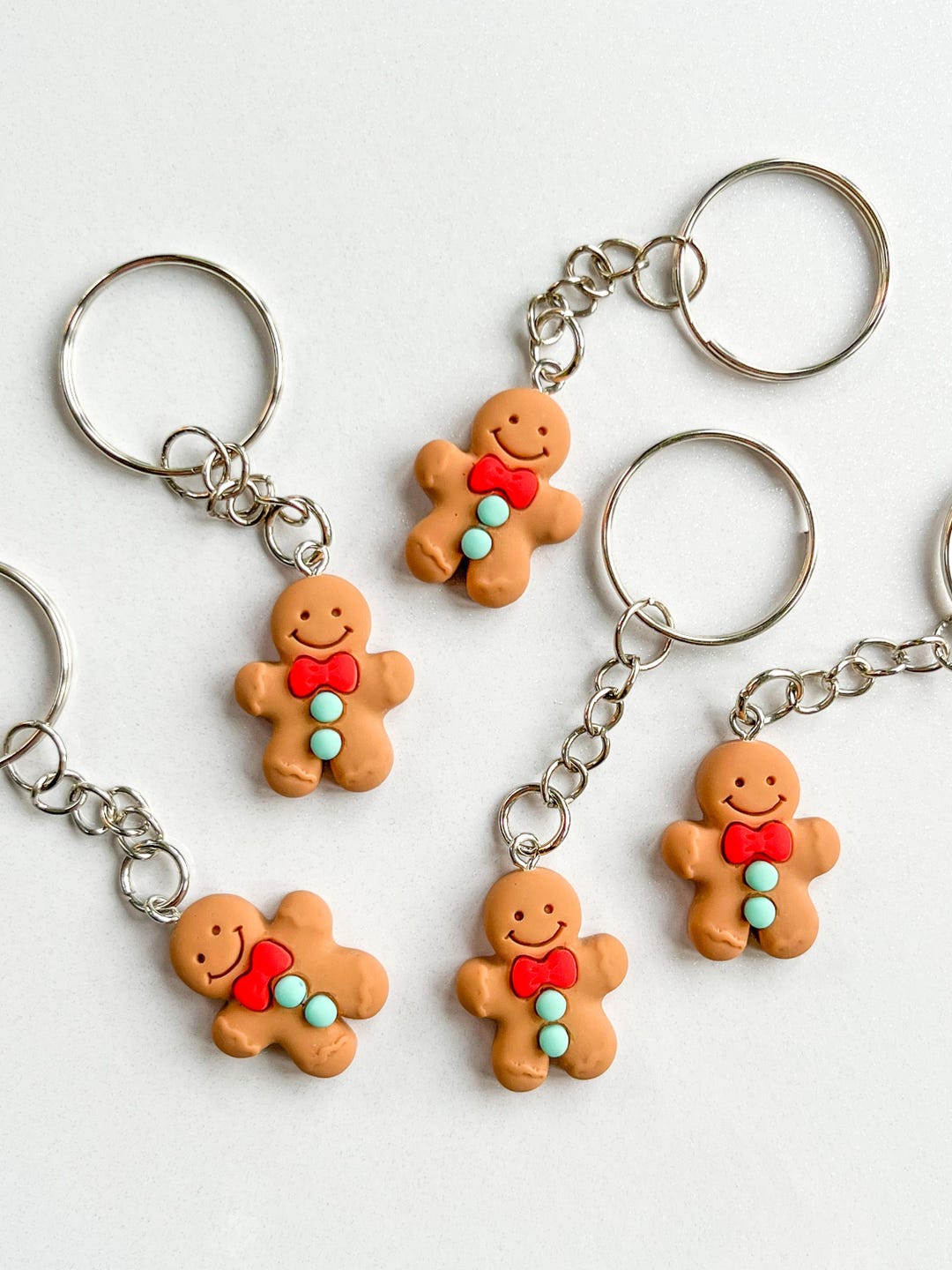 Gingerbread Man Christmas Keyrings Multipack | Xmas Keychain | Stocking ...