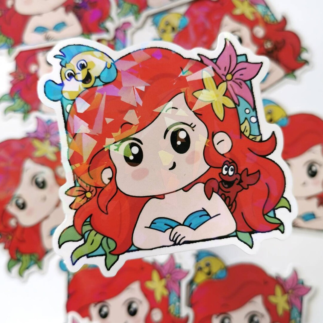 Ariel Vinyl Sticker - Cute Disney Sticker - Kawaii Mermaid Sticker - Etsy